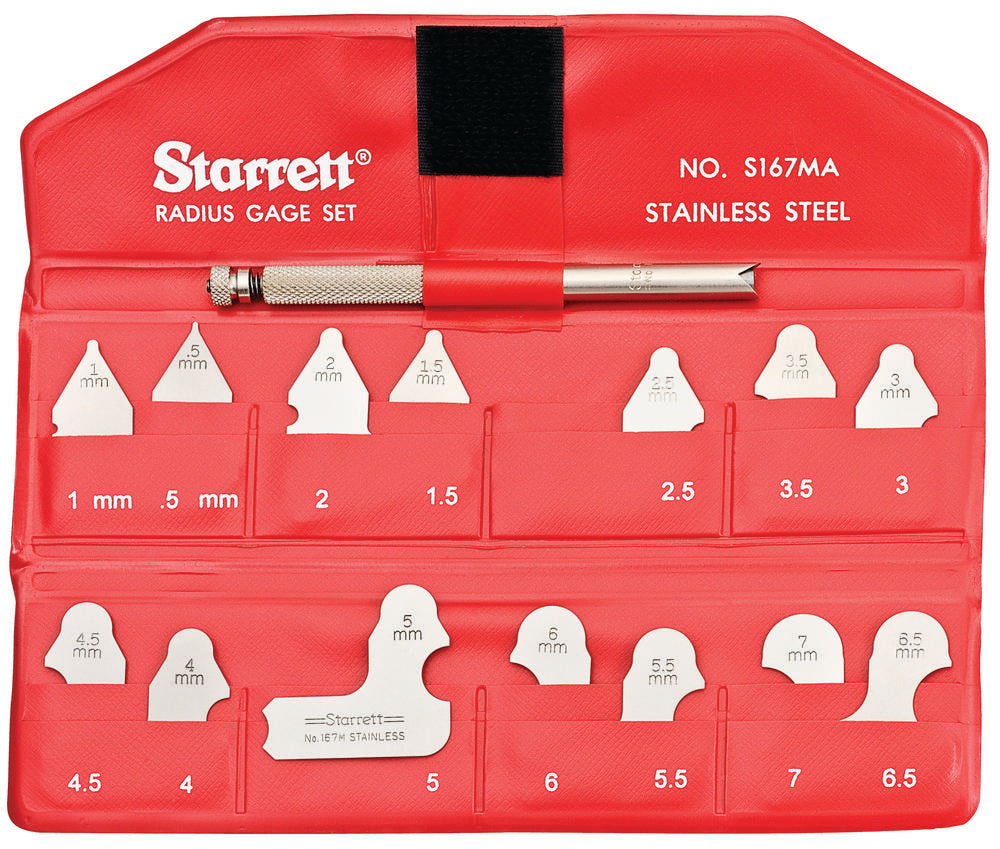 Metric Radius Gage Set, 1-7mm with Holder – JRV